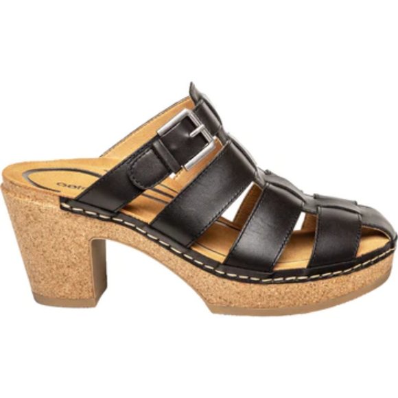 Aetrex | Shoes | Aetrex Genuine Leather Cally Comfort Heels Clogs ...